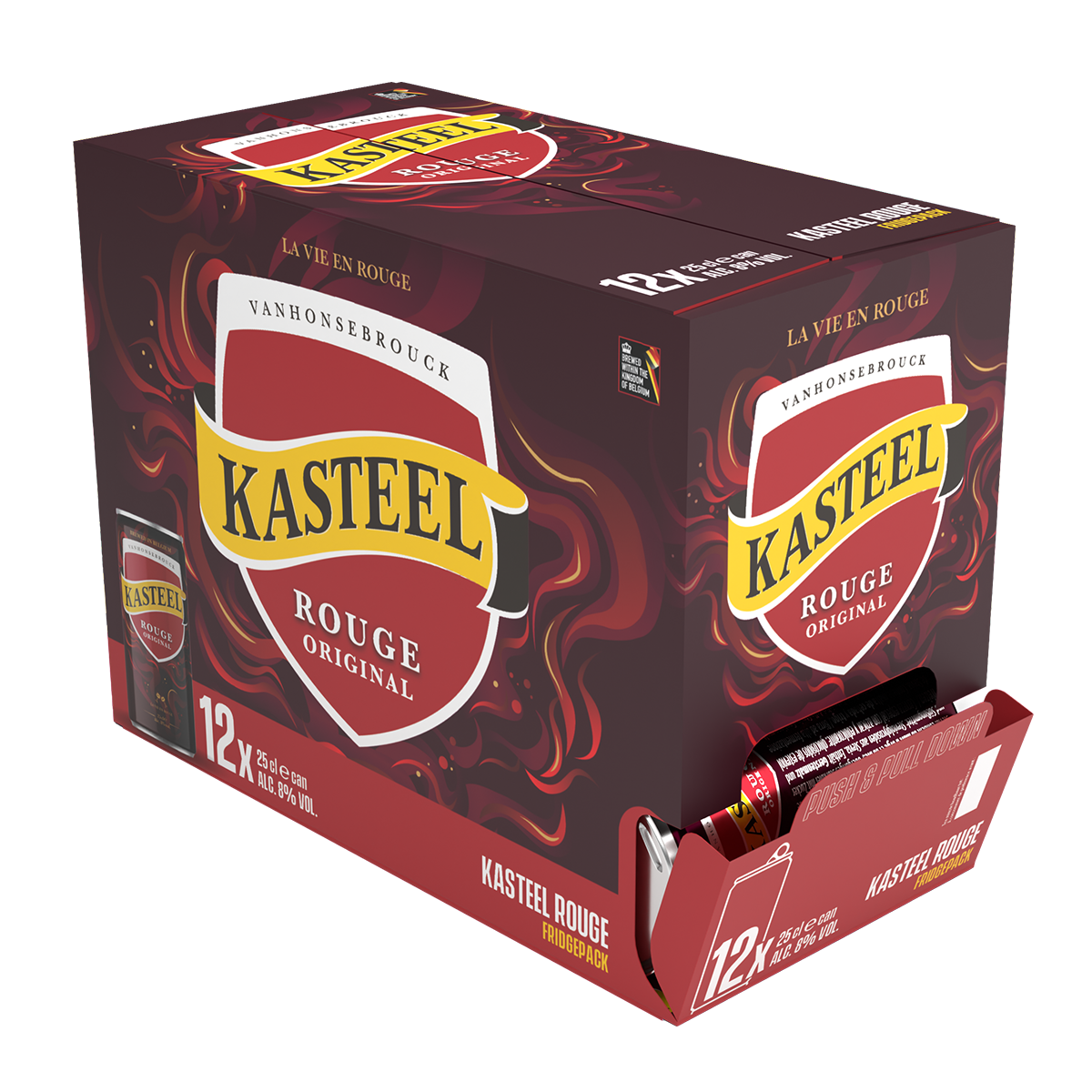 Kasteel Rouge Original Fridge pack (12x 25-cl cans) - Vanhonsebrouck